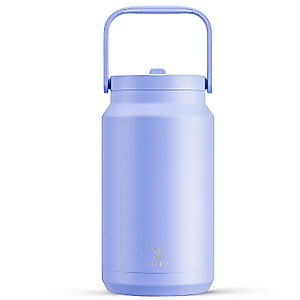 Meoky 50 oz Tumbler with Handle, Stainless Steel Vacuum Insulated Water Bottle, Keeps Cold for 36 Hours, 100% Leak Proof, BPA-free, Non-slip Base (Lilac)
