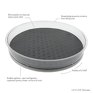 Spectrum Hexa Medium Lazy Susan - Set of 2 - Revolving Storage Tray for Refrigerator, Pantry, Cabinet, Table, & Shelf Organization/Perfect for Spices, Condiments, Produce, & More