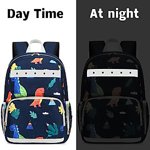 LOIDOU Kids Backpack Boys Kindergarten Preschool Backpacks Toddler School Bag Bookbag 16 Inch Dinosaur Backpacks for Kids 5+