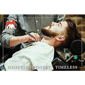 GBS Professional 4pc Straight Razor Shaving Kit - Comes with High Quality Straight Razor with Ebony Wood Handle, Leather case for Travel, Sharpening Stone, and 2" x 22" Leather strop with Swivel Clip