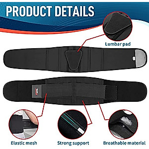 Back Brace for Lower Back Pain by FEATOL, Breathable Back Support Belt for Women & Men with Lumbar Pad, Lumbar Support Belt for Heavy Lifting & Work, Sciatica, Scoliosis 3XL (Waist Size:54''-63'')