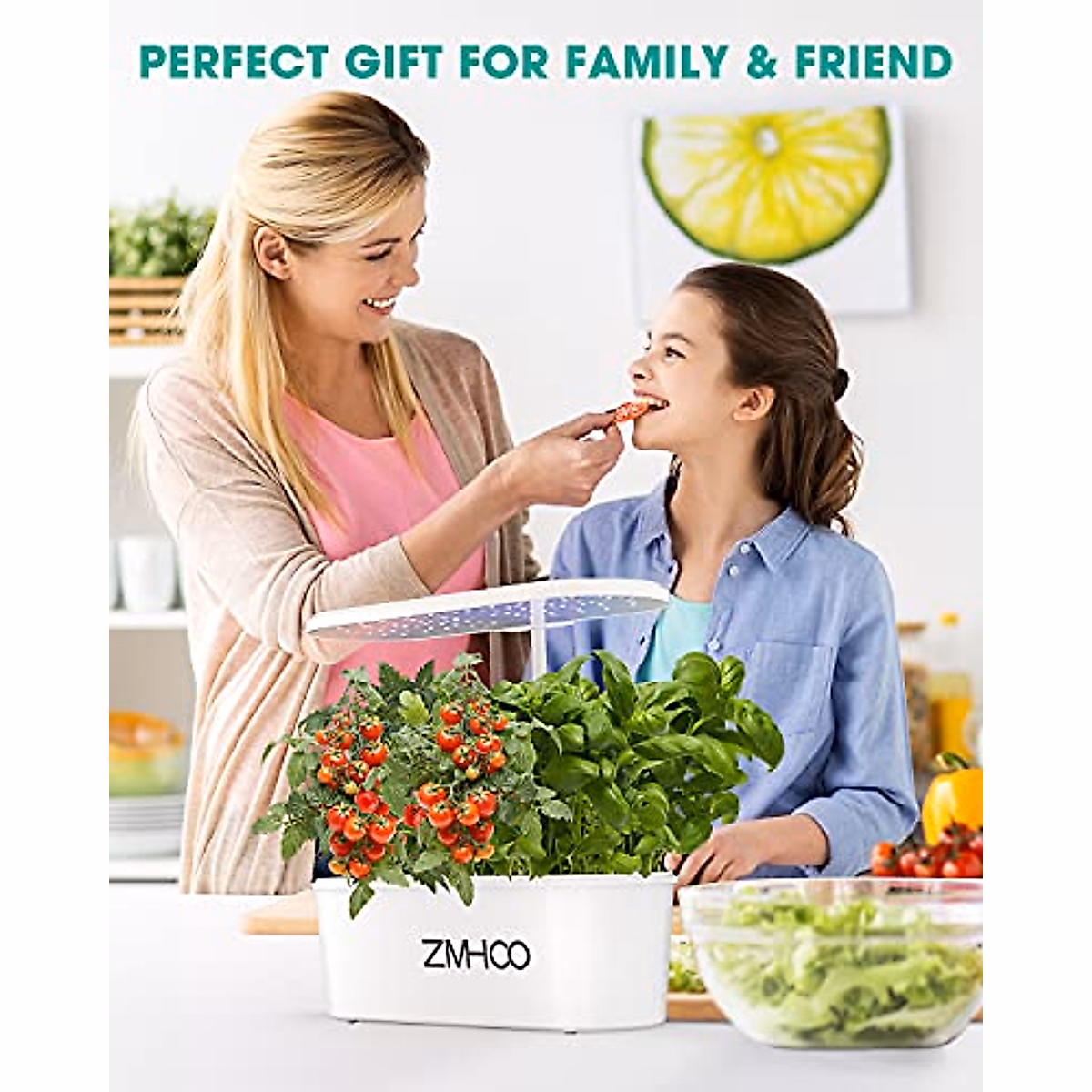 ZMHOO Hydroponics Growing System Indoor Garden, Plant Germination Kit with 2 Led Grow Light Modes, Smart Timer Starter Kit, Adjustable Easy-to-Install Magnetic Light Rod for Home, Kitchen, Gardening