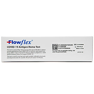Flowflex COVID-19 Antigen Home Test kit, 1 Pack, 5 Tests Total. FDA EUA Authorized OTC at-Home Self-Test, Non-invasive Nasal Swab, Easy to Use and No Discomfort, Results in 15 Minutes