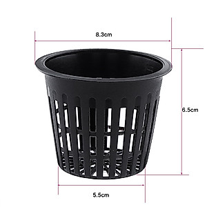 10Pack Net Pots 2.5 Inch Garden Plastic Slotted Mesh Net Cups Orchids Pots Mesh Baskets Hydroponics Supplies Cups Heavy Duty Plant Nursery Basket Planting Basket Cup with Wide Lip Design(Black)