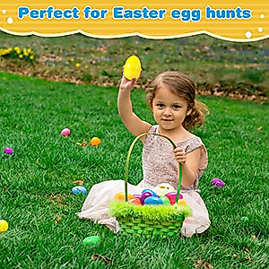 HUISUMAI (51-Pack) Easter Eggs, Fillable Easter Eggs with Hinge, Easter basket stuffers Easter Theme Party Favor, Easter Eggs Hunt, Basket Stuffers Filler, Classroom Prize Supplies
