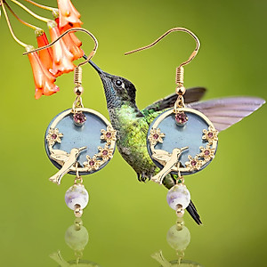 UJIMS Hummingbird Charm Earrings Humming Bird Lover gifts for Women Free Bird Jewelry Wishes Jewelry Hope Gift for BFF (Hummingbird Charm Earrings)
