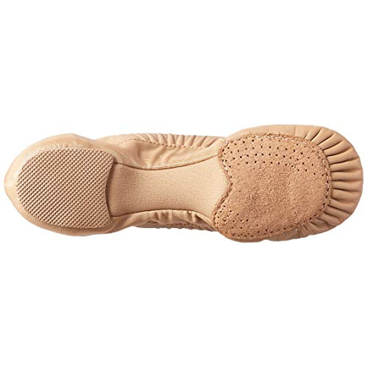 Bloch Women's Pulse Leather and Neoprene Split Sole Jazz Shoe, Tan, 8