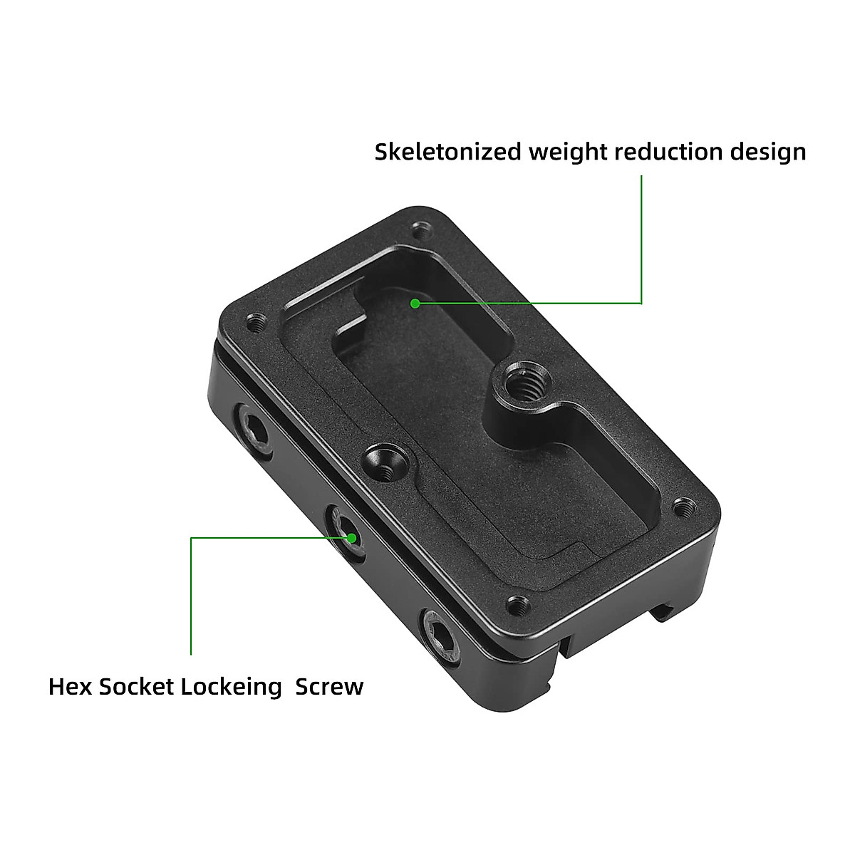 FANAUE FGP-65 Picatinny Arca-Swiss Compatible Rail Plate with Anti-Slip Slot, CNC Machined Aluminum,Tripod Dovetail Adapter Mount