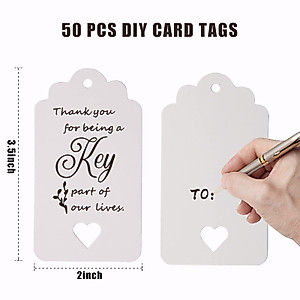 XHIPY 50 PCS Skeleton Key Bottle Openers,Wedding Favors guests Bulk,Roses Key Bottle Opener,Bridal Shower Party Favors with Card Tag(Rose Gold)