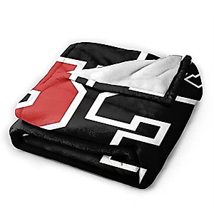 Jordan 23 Basketball Flannel Abstract Throw Blanket, Super Soft Fleece Decorative Blankets, Warm, Cozy, Plush, Fuzzy Microfiber Blanket for Couch Bed Sofa, Black