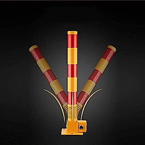Folding Car Parking Space Lock,with Spring Parking Barrier Post Fold Down Post Barrier Steel Security Posts with Padlock(Yellow 600x70mm)