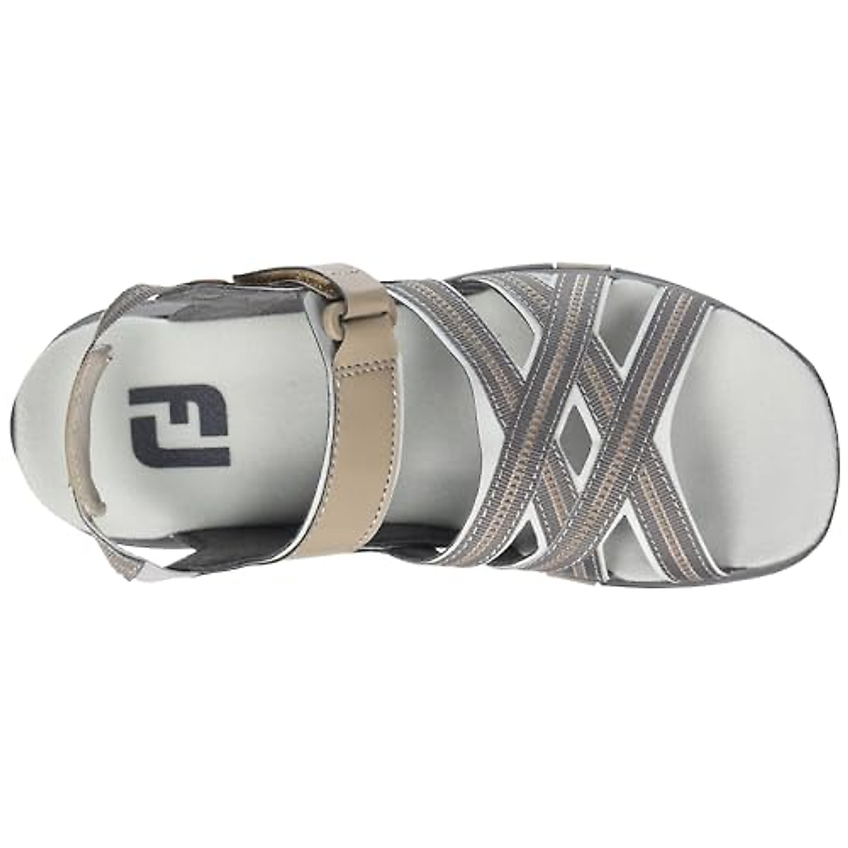 FootJoy Women's Golf Sandals Shoes, tan/Light Grey, 9