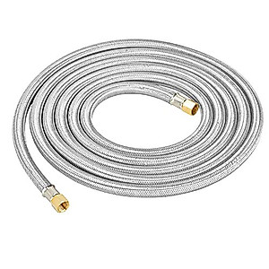 only fire BBQ 12 Foot Braided Stainless Steel Propane Hose Assembly with Both 1/4" Female Flare for Gas Grill, Fire Pit Table, Heater,etc
