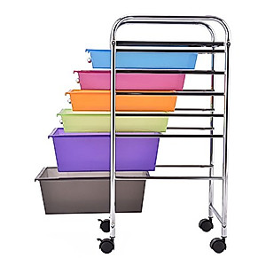 Giantex 6 Storage Drawer Cart Rolling Organizer Cart for Tools Scrapbook Paper Home Office School Multipurpose Mobile Utility Cart (Multicolor)