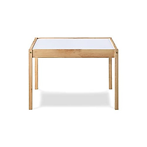 Olive & Opie Gibson 3-Piece Dry Erase Kids Table & Chair Set, Natural