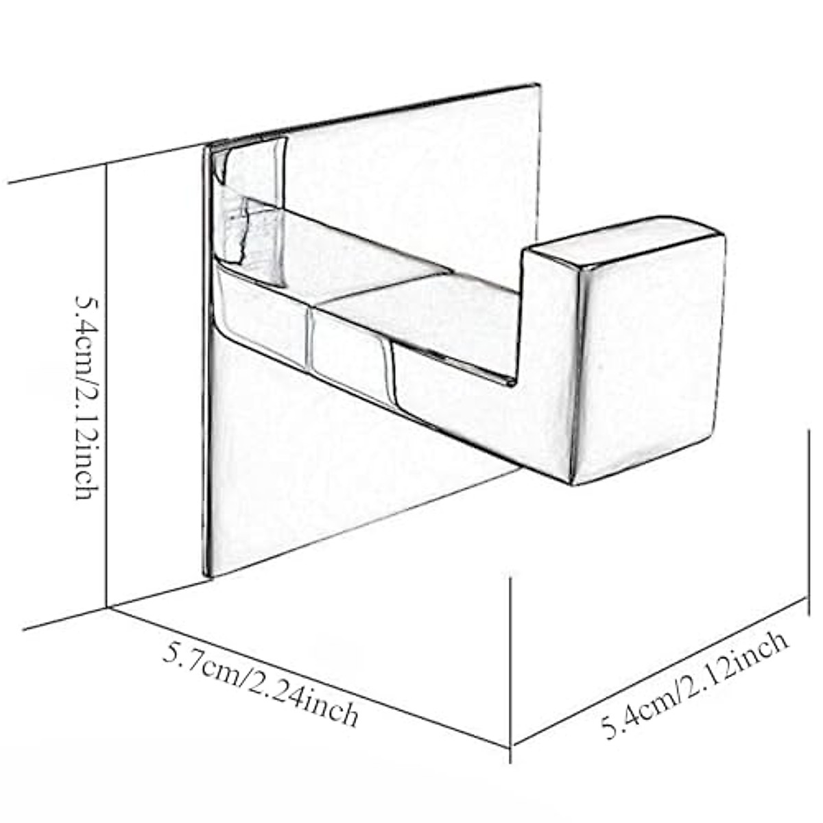 Biutimarden Chrome 304 Stainless Steel Towel Hook Hanger for Bathroom Single Towel Robe Hook Coat Hanger Self-Adhesive
