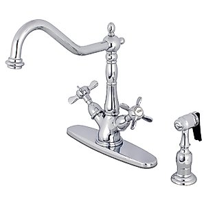 Kingston Brass KS1231BEXBS Essex Kitchen Faucet, 8-1/2 Inch in Spout Reach, Polished Chrome