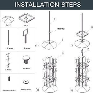Zonon 2 Pcs 12 Pocket 3 Tier Metal Rotating Card Display Stand for 5"x7" Cards Rotating Countertop Greeting Card Rack Spinning Postcard Greeting Card Holder for Grocery Stores Retail Floor Showcase