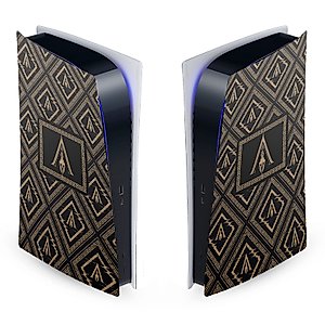 Head Case Designs Officially Licensed Assassin's Creed Grunge Black Flag Logos Matte Vinyl Faceplate Sticker Gaming Skin Case Cover Compatible with Sony Playstation 5 PS5 Digital Edition Console