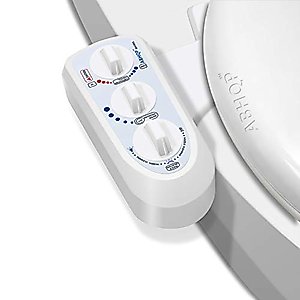 ABHQP Self Cleaning Hot and Cold Water Bidet - Dual Nozzle (Male & Female) - Non-Electric Mechanical Bidet Toilet Attachment - With Temperature 12 Mo warranty 30 Day Guarantee (BHCW01)