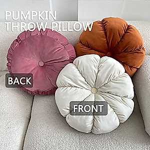 KedeLak Velvet Throw Pillow Round Pillows for Couch,Dusty Pink Decorative Pillows,18 Inches Round Floor Pillow Cool Pillows Aesthetic Circle Pillows Home Decor