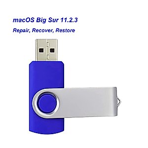 USB for macOS Big Sur 11.2.3 USB Flash Drive for Full OS Install Recover Repair Restore Upgrade Reinstall Reboot System USB Stick 16GB, Blue