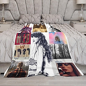 Super Soft Blanket Flannel Fleece Blankets, Music Album Covers Blanket,Photo Collage, Throw Blanket, Fans Gift, Gift for Music Lover Style-1-60 x50