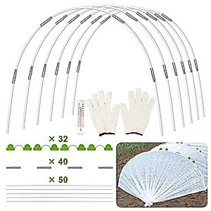 XYADX Greenhouses for Outdoors Garden Stakes Greenhouse Hoops 3.5 Ft Long DIY Greenhouse Hoops for Garden Netting and Greenhouse Hoops for Raised Beds with Greenhouse Clamps - 50PCS
