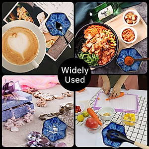 Spoon Rest for Stove Top with Holder 3pcs, TIGERMILLION Heat-Resistant Cooking Utensil Rest, Tea Spoon Rest, Ideal Gift For House Warming Gifts, Dishwasher Safe, Blue