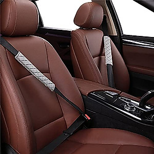 Angzhili 2 Pcs Car Seat Strap Covers,Soft Car Seat Belt Cushions,Automotive Seat Belt Pads for Adults and Children (Gray)