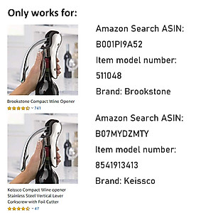 3 Pack Replacement Corkscrew Spiral, Replacement Worm for Brookstone Wine Opener and Keissco Wine Opener Only