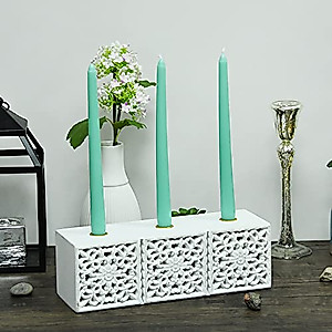 Zest Candle 12-Piece Taper Candles, 10-Inch, Aqua