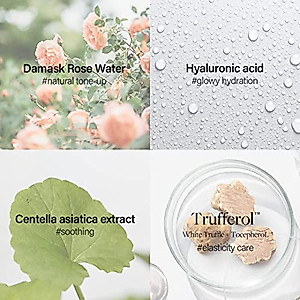 d'Alba Italian White Truffle Waterfull Tone-up Sunscreen, pure and Vegan hybrid pink tinted moisturizer, glow and brightening sunscreen, gentle and safe use sunscreen