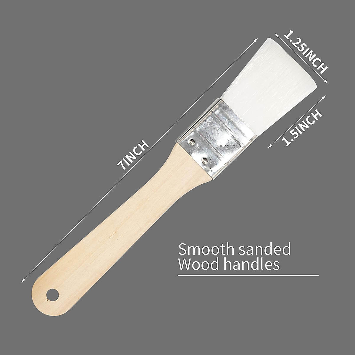 Set of 3 Chip Paint Brushes with Synthetic Bristles for Priming Painting, Varnishing, Wood, Walls, Painting