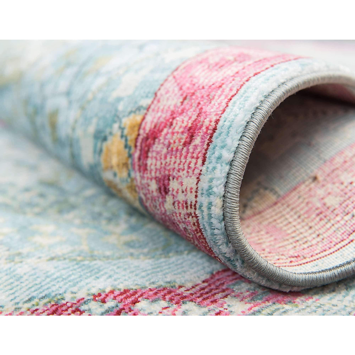 Unique Loom Baracoa Collection Area Rug - Coppelia (2' 2" x 6' 1" Runner, Turquoise/ Gold)