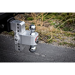 Weigh Safe Adjustable Trailer Hitch Ball Mount - 8" Adjustable Drop Hitch for 2.5" Receiver - Premium Heavy Duty Aluminum Trailer Tow Hitch w/Chrome Plated Tow Balls (2" & 2 5/16") - 18,500 GTW