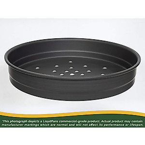 LloydPans Kitchenware 14" Perforated Hard-Anodized Deep dish Pizza Pan Made in USA