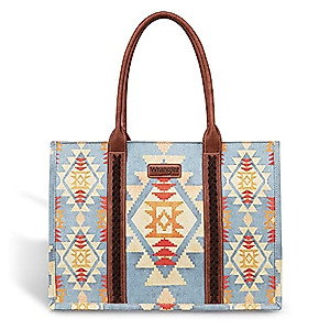 Wrangler Tote Bag for Women Western Shoulder Purses Boho Aztec Satchel Hobo Handbags WG2202-8119BR