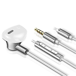 Wired Earphones with Microphone [2-Pack] Fasgear in Ear Headphones with Mic & Volume Remote Deep Bass Stereo Sound 3.5mm Jack Earbuds for iPhone,Galaxy S10/S9/Note 8,iPad Pro,iPod,Laptops, Black-White