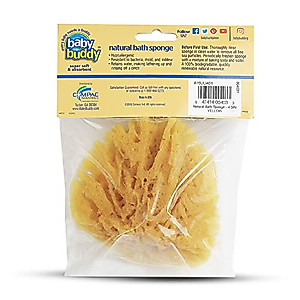 Baby Buddy Natural Yellow Sea Sponge, Baby Bath Sponge, Soft on Tender Skin, Hypoallergenic, Yellow, 4in, 1 Count
