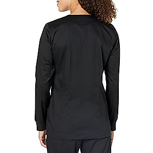 Amazon Essentials Women's Scrub Snap Jacket (Available in Plus Size), Black, Large