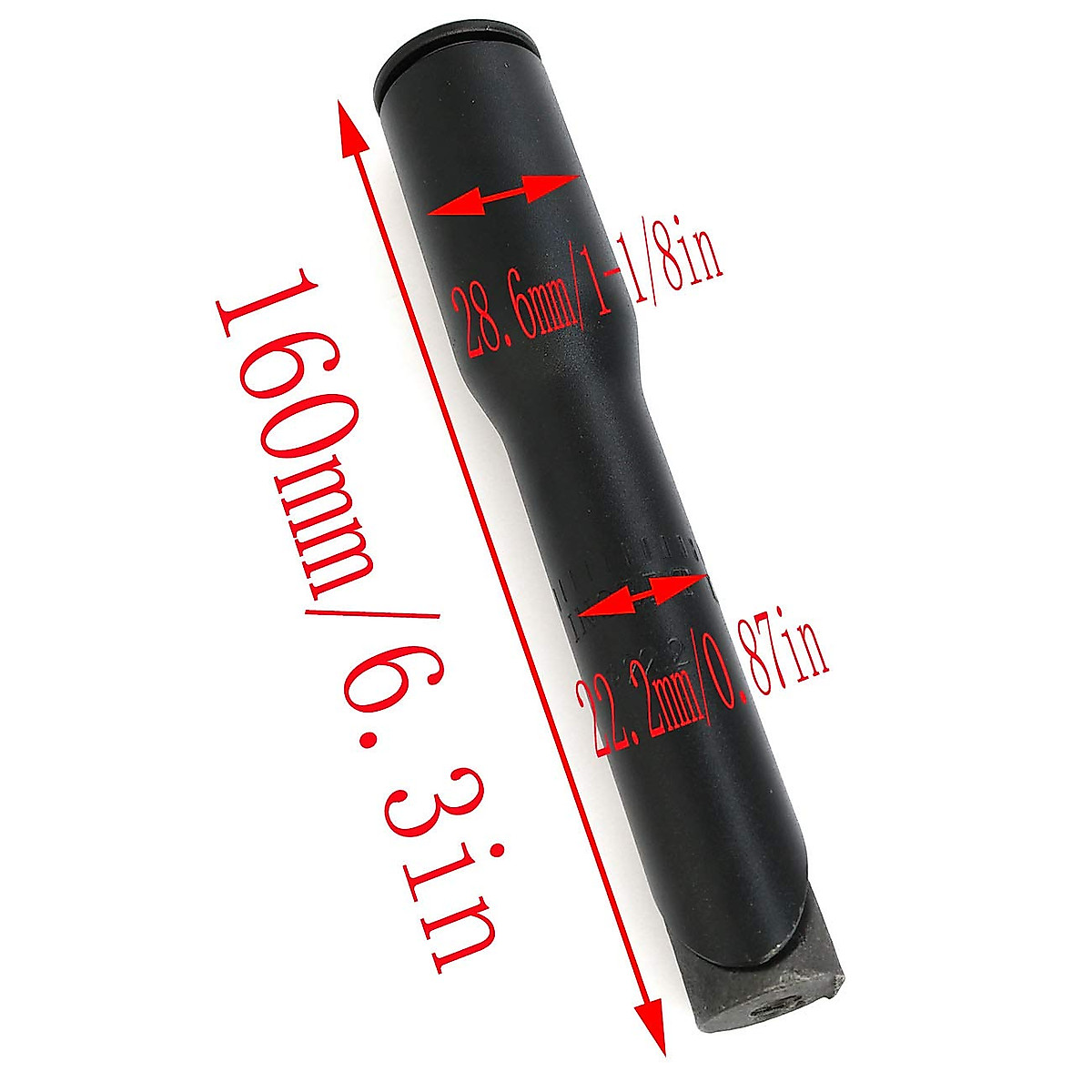 LQ Industrial Bike Fork Stem Extender 22.2mm/0.87inch Black Aluminum Alloy Road Mountain Bike Bicycle Stem Riser Adapter for 1 1/8" Threadless Steerer Tubes