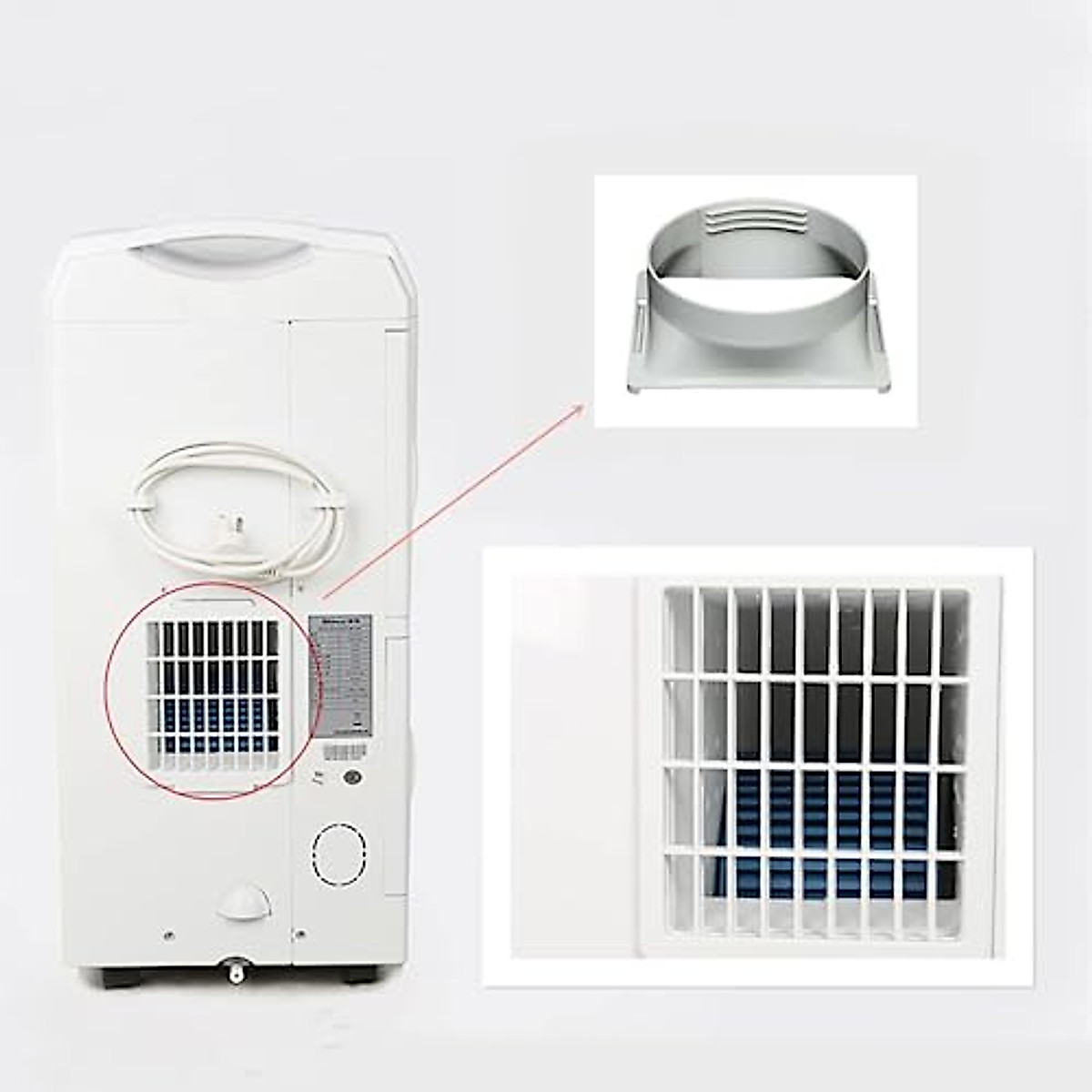 Portable Air Conditioner Exhaust Hose Coupler - 5.9 inch/6 inch AC Hose Coupler Extension, Portable Window Adapter A/C Unit Tube Connector Mobile air Conditioning Accessories (Square to Round)