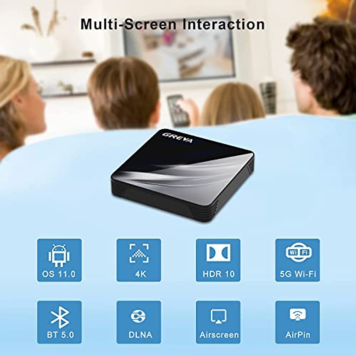 Android TV Box 11.0 Amlogic S905W2 Android Box 2GB RAM 16GB ROM with 2.4G/5G Dual WiFi and BT 5.0 Smart TV Box Support 1080P Ultra HDR 4K Streaming Media Player
