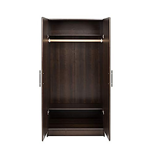 Prepac Elite 2 Door Wardrobe Cabinet, 32" W x 65" H x 20" D, Espresso