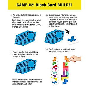 TENZI BUILDZI The Fast Stacking Building Block Game for The Whole Family - 2 to 4 Players Ages 6 to 96 - Plus Fun Party Games for up to 8 Players