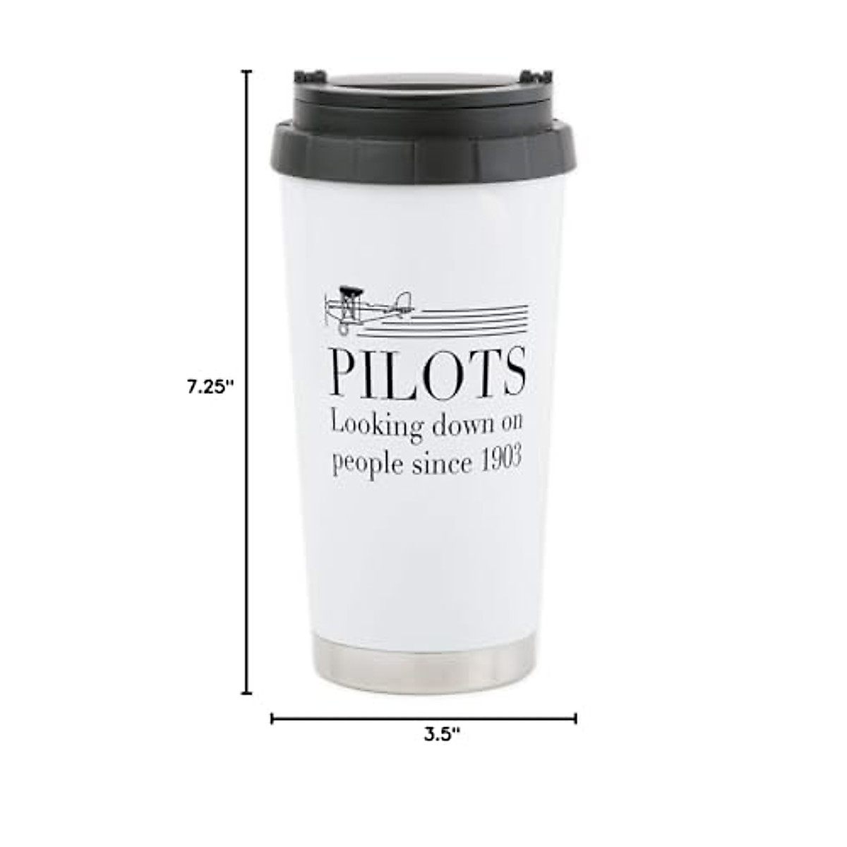 CafePress Pilots Looking Down People Travel Mug 20 oz. Insulated Stainless Steel Coffee Tumbler