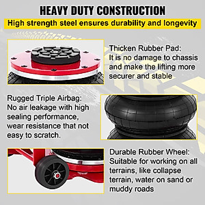 Bestauto Pneumatic Car Jack 6600lbs Heavy Duty Air Jack Lifting Height Up to 16 Inch