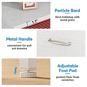 Tribesigns 2-Drawer File Cabinet, Wood Lateral Filling Cabinet Printer Stand Office Credenza Storage Cabinet for Home Office, Letter Size (White)