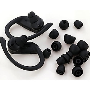 A-Focus 16 Pairs 3.8mm Inner Hole Ear Tips Fit Most in-Ear Earbuds ( Inner Hole 3.8mm -4.5mm ), Replacement Silicone Eartips Compatible with Beats Flex WF-1000XM4 and Powerbeats Pro, Black
